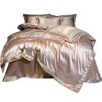 China Wedding Jacquard Printed Luxury King Size Silk Satin Bed Set for Sustainable Comfort for sale