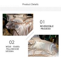 China Wedding Jacquard Printed Luxury King Size Silk Satin Bed Set for Sustainable Comfort for sale