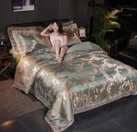 China European Style Luxury Satin Silk Hotel Exquisite Jacquard Bedding Set Solid Advantage for sale