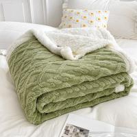 China Simple Style Polar Fleece Blanket Double Sided Lamb Cashmere Plaid for Winter Nights for sale