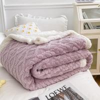 China Simple Style Polar Fleece Blanket Double Sided Lamb Cashmere Plaid for Winter Nights for sale