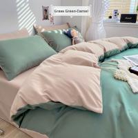 China Woven Cotton Solid Color Bed Sheets Set Three-Piece Four-Piece Bedding Collections for sale