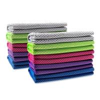 China Logo Red Microfiber Sports Gym Instant Cooling Towel 30*100cm or Custom Size Red Color for sale