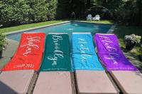 China Personalized Pool Towel Microfiber Beach Towel with Bold Font Style and Custom Name for sale