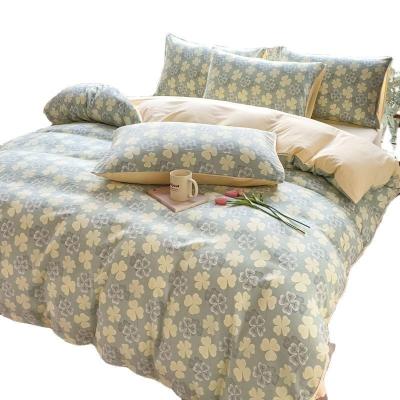 China Comfortable Washed Cotton Double Layer Yarn Quilt Cover Bed Sheet Set for 2.0m Bed for sale