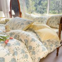 China Comfortable Washed Cotton Double Layer Yarn Quilt Cover Bed Sheet Set for 2.0m Bed for sale