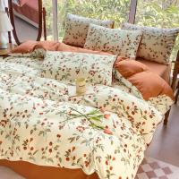 China Comfortable Washed Cotton Double Layer Yarn Quilt Cover Bed Sheet Set for 2.0m Bed for sale