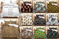 China Personalized Sunflower Leopard Print Duvet Sheet Cover Set for Non-Disposable Bedding for sale
