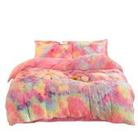 China Fluffy Plush Faux Fur Velvet Shaggy Queen King Size Duvet Cover Bedding Set Customized for sale