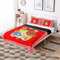 China Polynesian Tribal Quilt Bedding Set Red Tonga Design Comforter with Cotton Filling for sale