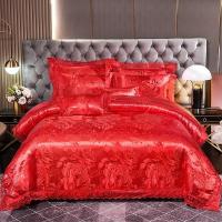 China Luxurious European Style Satin Jacquard Lace Modal Fiber Four-piece Bedding Set Sheet Set for sale