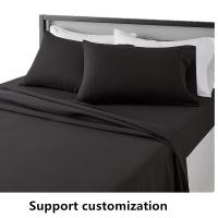 China Washable Super Soft Microfiber 4 Piece Bed Sheet Set with Deep Pockets Queen Black Solid for sale