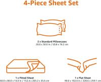China Sustainable Microfiber 4 Piece Bed Sheet Set with 14-Inch Deep Pockets Queen Black Solid for sale