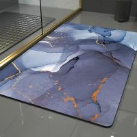 China Fast Water Drying Stone Bath Mat with Customized Color and Absorbent Hard Shower Rug for sale