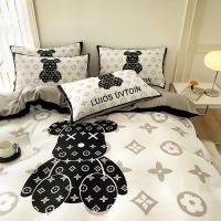 China White Bear Bed Sheet Bedding Set for Hotel Baby Home Made of 100% Polyester Fabric for sale