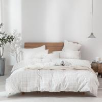 China 100% Washed Cotton Bedding Set Soft Hand Feel Breathable and Durable Linen Like Texture for sale