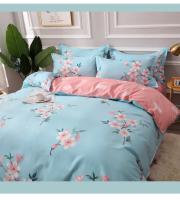 China Customized Color Luxury Bed Sheet Bed Cover for 4pcs Quantity Cotton Bedding Set for sale