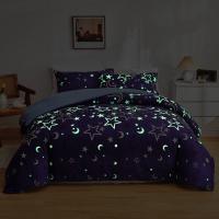 China White Floral Bedding Sets for Kids Boys Girls Twin 2 PCs Glow in The Dark Duvet Cover for sale