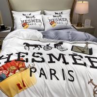 China Bedding Sheet Sets Fashionable Diagonal Printing Silk Bed Cover and Duvet Cover Sets for sale