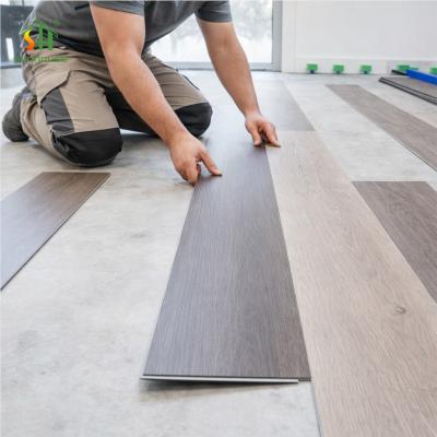 China Fire Rated Rigid Core SPC Click Flooring Plank for Interior Exterior Decoration Use for sale