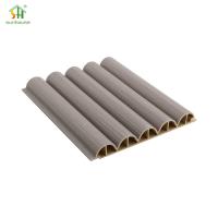 China Wood Grain 3D Embossed Hollow WPC Wall Panel for Indoor Outdoor Wall Application for sale