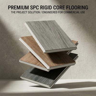 China Wood Grain Click Lock Rigid Core SPC Click Flooring Plank for Interior Exterior Decoration Use for sale