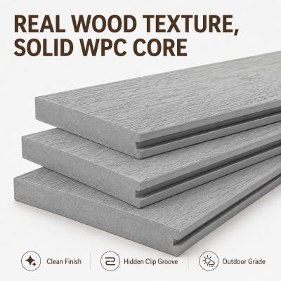 China Solid WPC Decking Installation System Joist Spacing And Expansion Gap Guide for sale
