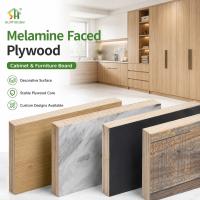 China Low Emission Melamine Decorative Plywood Furniture Grade Panel for Cabinets Wardrobes Interior Joinery and Project Supply for sale