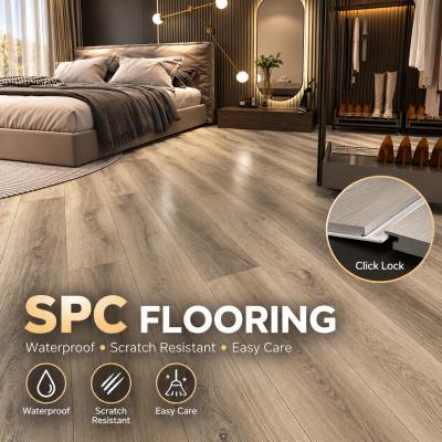 China Certified SPC Click Flooring Rigid Core Vinyl Plank with EN ASTM FloorScore Compliance for Global Building Projects for sale