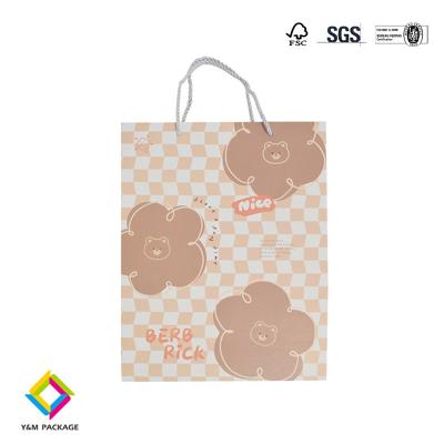 China Custom Printed Paper Shopping Bags 180gsm Coated Paper with Stand-up Design and Eco-friendly Construction for sale