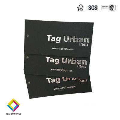 China Custom Clothing Hang Tags 350g Kraft Paper with Gold Foil Printing - 5000pcs MOQ, 10-15 Day Lead Time for sale