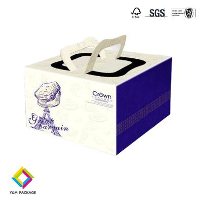 China Custom Printed Self-Locking Bakery Cake Boxes 350gsm Coated Paper with 4-Color Print and Matte Lamination for sale