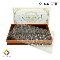China Custom Rigid Chocolate Box with Plastic Tray Square Drawer Packaging 157g Coated Paper for sale