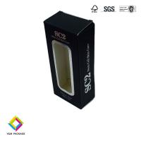 China Custom Printed Black Perfume Paper Box with PET Window - 300gsm Coated Corrugated 1mm Thickness Folding Carton for sale