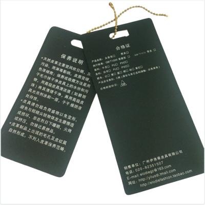 China Double Sided Matte Custom Hang Tag Labels With Cord - Black Cardstock Tags in Custom Sizes 2-20 Days Production for sale