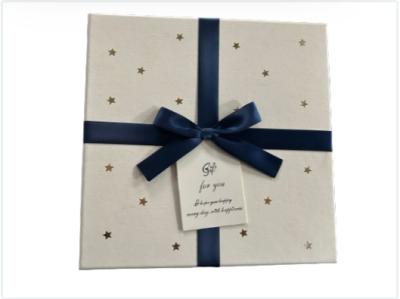 China Custom Square Jewelry Gift Box with Bow - Delicate Patterned Design, Recyclable Cardboard Material, Multiple Size Options for sale