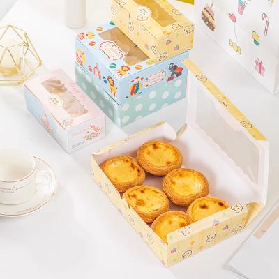 China Professional Egg Tart Box Cake Packaging Boxes with Matt Lamination and Offset Printing for sale