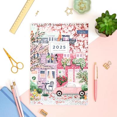 China Custom Wall Calendars 12 Photos Glossy Paper Spiral Bound Holiday Seasonal Theme for sale