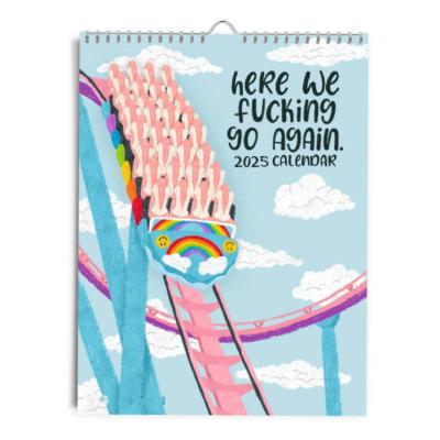 China Custom Wall Calendar 12x12 Inches Spiral Bound with Major US Holidays and Personalization for sale