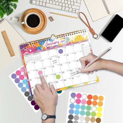 China Custom Wall Calendar 12x12 Inches Monthly View Spiral Bound FSC Certified for sale