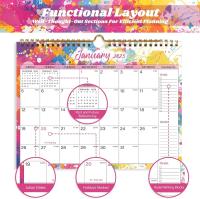 China Custom Wall Calendar 12x12 Inches with Glossy Paper, Spiral Binding and Major US Holidays Marked for Corporate Branding for sale