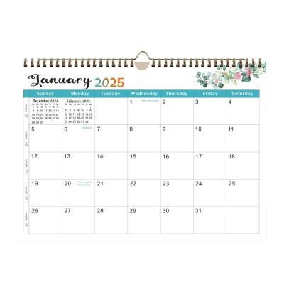 China Custom Wall Calendar 12x12 Inches with Major US Holidays Marked Full Color Litho Printing for sale