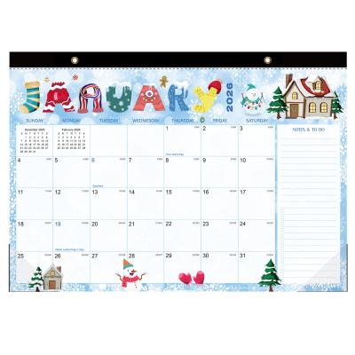 China Custom Glossy Paper Wall Calendar 12x12 Inches Spiral Bound Full Color Printing for sale