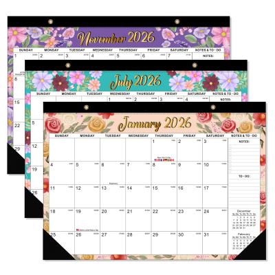 China End Month December Custom Wall Calendar Retangle Design Full Color Printing for sale