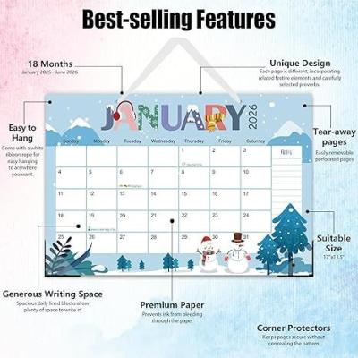 China Custom 12x12 Inch Wall Calendar 12 Photos Spiral Bound for Corporate Gifts for sale