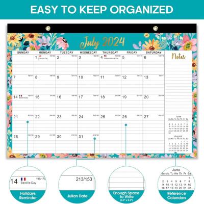 China Custom 12x12 Wall Calendar with Full Color Printing and Major US Holidays Marked for sale