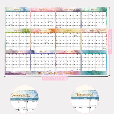 China Custom 12x12 Inch 2025 Wall Calendar Spiral Bound Glossy Paper Personalized Dates for sale