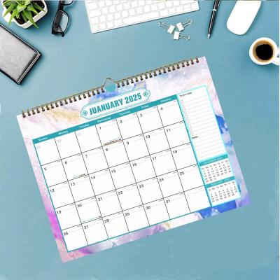 China Custom 12x12 Rectangle Wall Calendar 2025 with Full Color Printing and Major US Holidays for sale