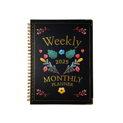 China Custom A5 Spiral Hardcover Notebook with Embossed Design and Logo Printing for sale