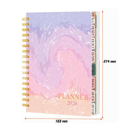 China Customizable Spiral Hardcover Notebook 5.8x8.3 Inches Lined Dot-Grid Paper 300gsm Cover for Business for sale